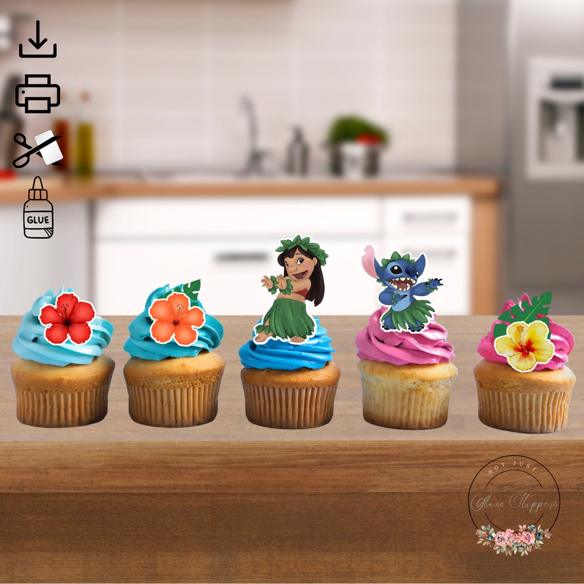 Printable Hawaiian Inspired Cake & Cupcake Topper-digital - Etsy