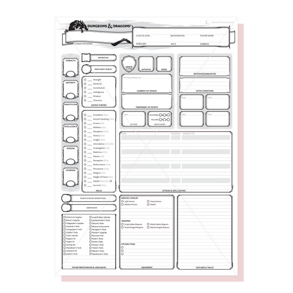 Kids Friendly Dnd Character Sheet - Etsy