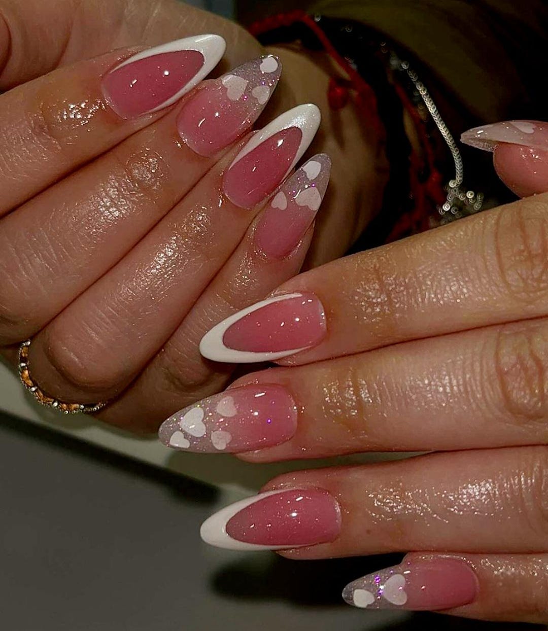 Luxury Custom Nails/free Style/ Long Nails/ Heart Nails/ Love Nails ...