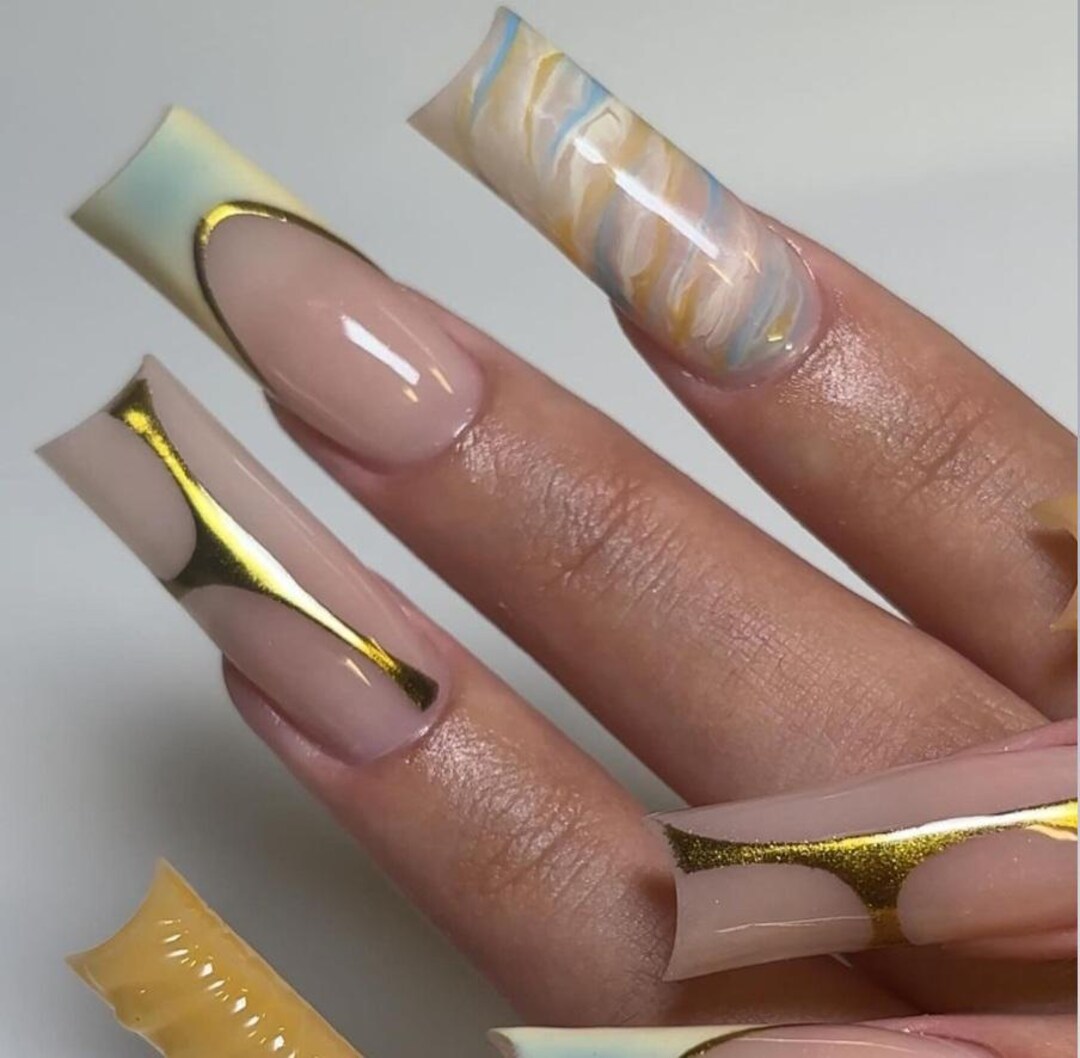 Luxury Custom Nails/ Free Style/ Long Nails/ Party Nails/marble Nails ...