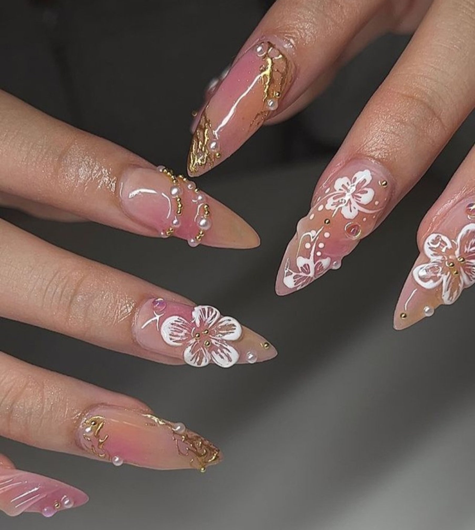 Luxury Custom Nails/ Free Style/ Yellow Nails/ Air Brush Nails/ 3d ...