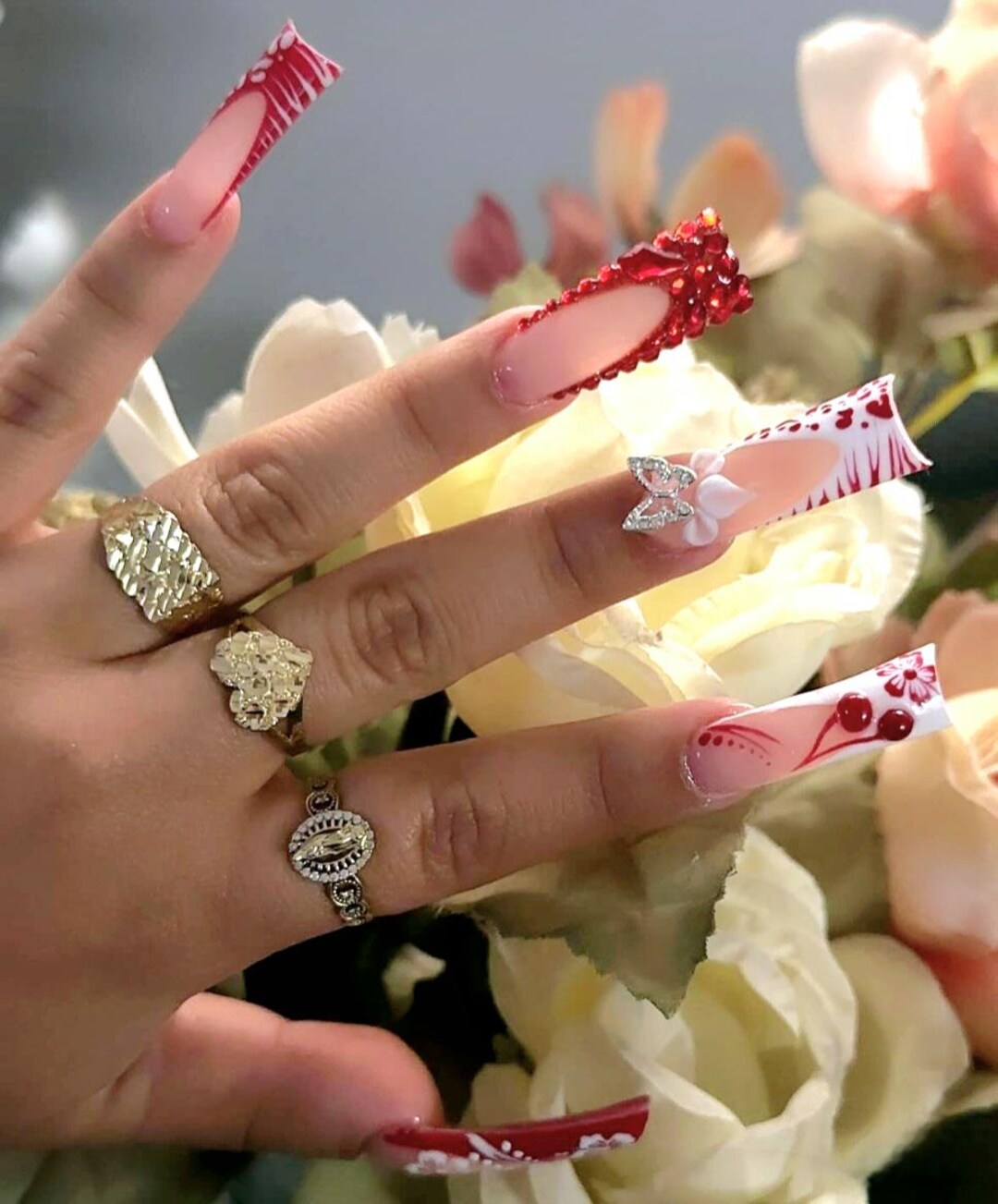 Luxury Custom Nails/ Free Style/ Long Nails/ Party Nails/ Zebra Nails ...