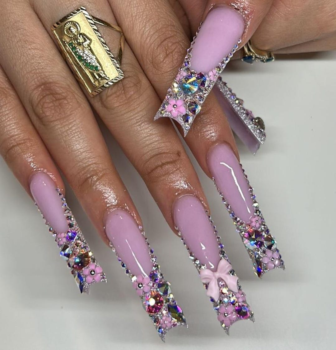 Luxury Custom Nails/ Free Style/ Long Nails/ Party Nails/fancy Nails ...