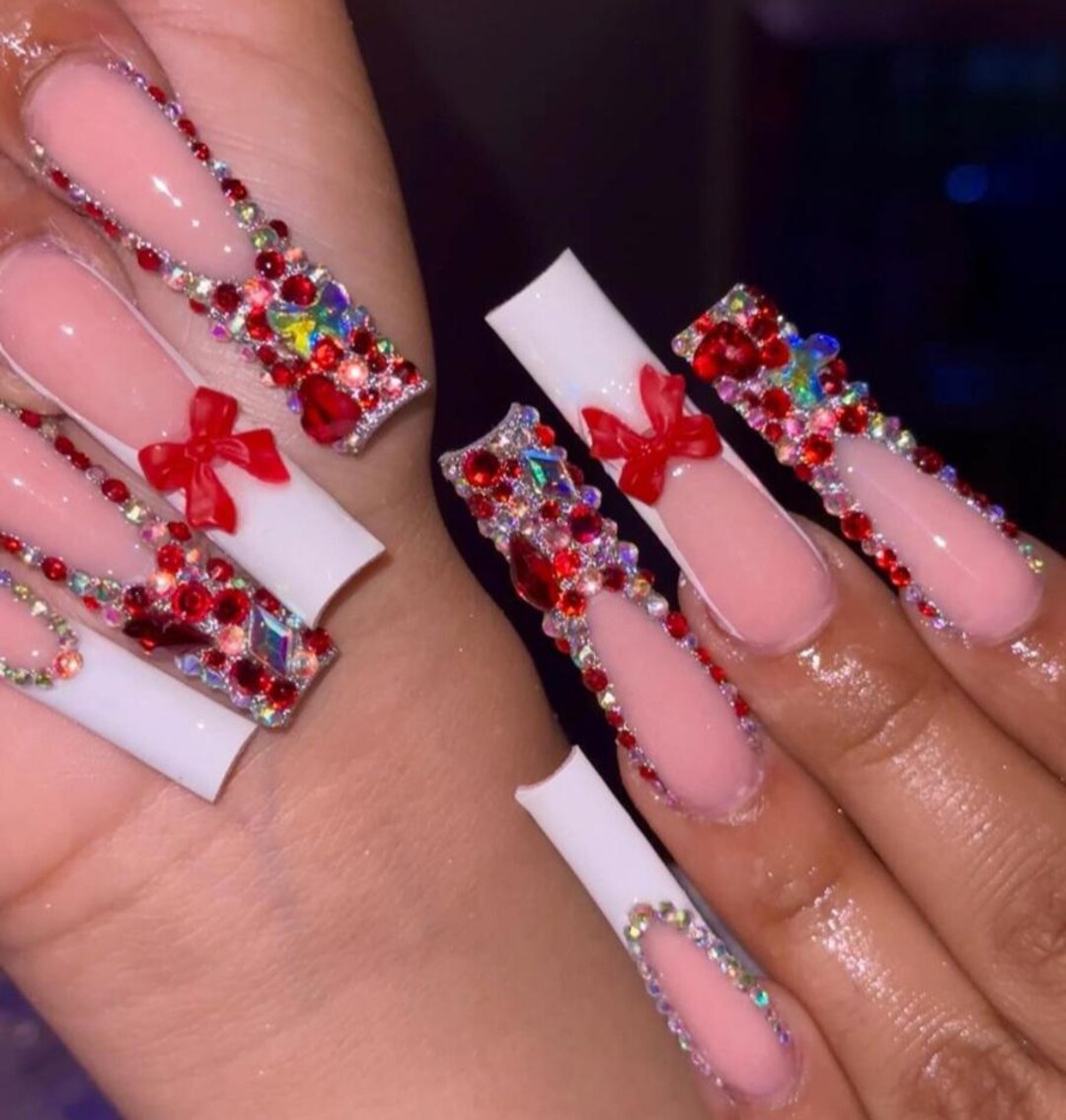 Luxury Custom Nails/ Free Style/ Long Nails/ Party Nails/fancy Nails ...