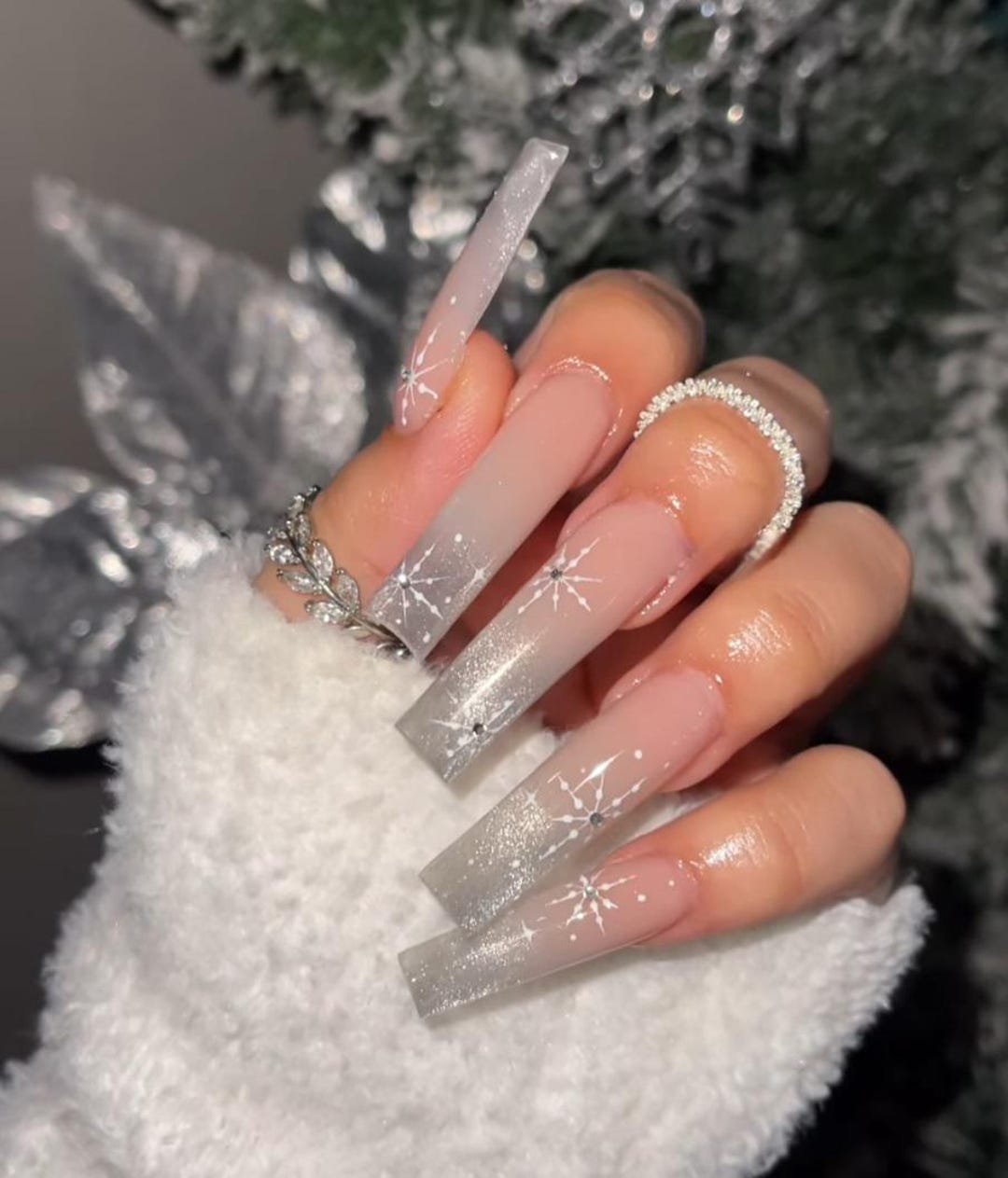 Luxury Custom Nails/long Short Nails/ Christmas Nails/white Nails/new ...