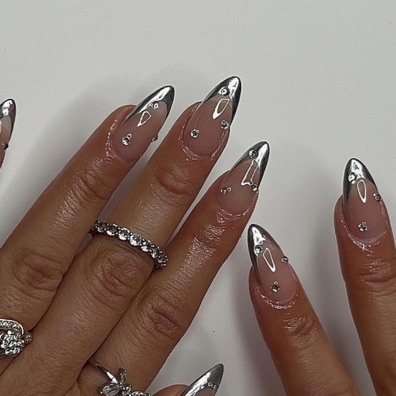 Metallic Nails - Etsy