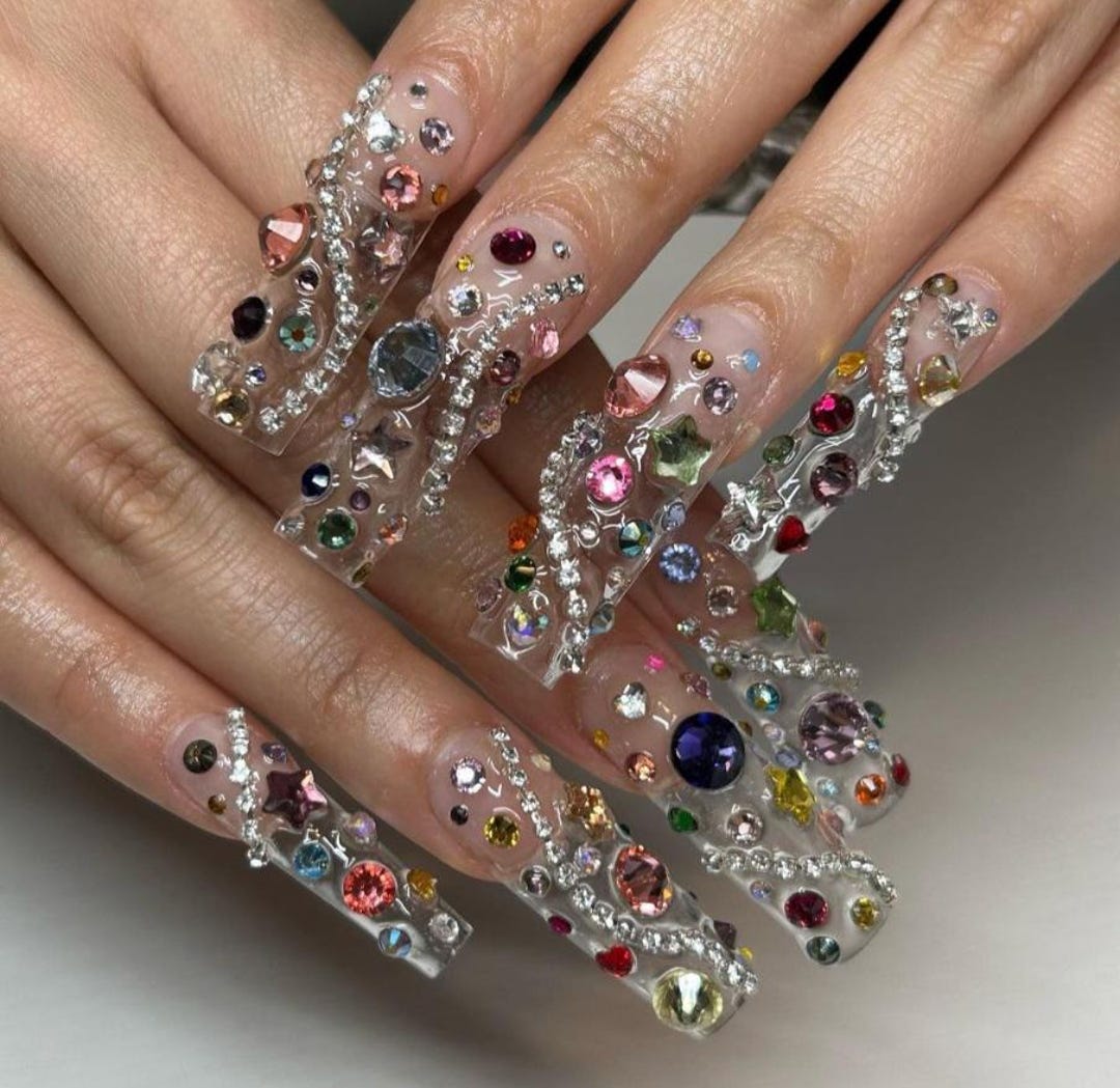 Luxury Custom Nails/ Free Style/ Long Nails/ Party Nails/ Punk Nails ...