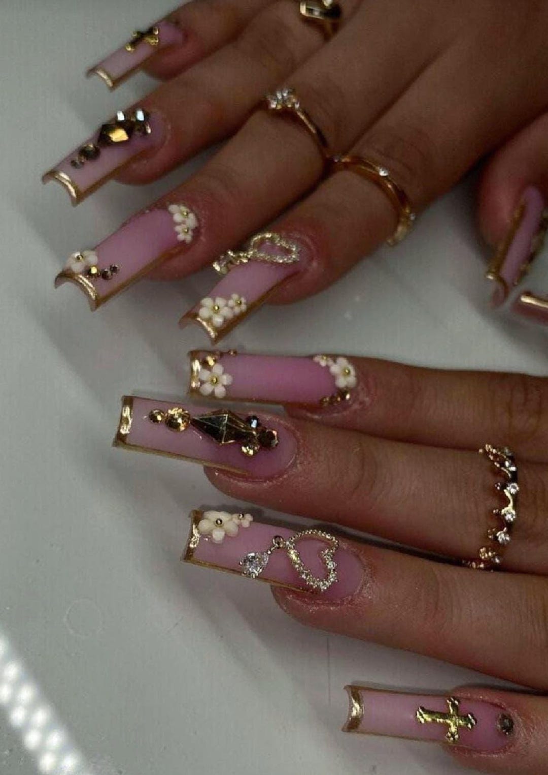 Luxury Custom Nails/ Free Style/long Nails/ Party Nails/chrome Nails ...