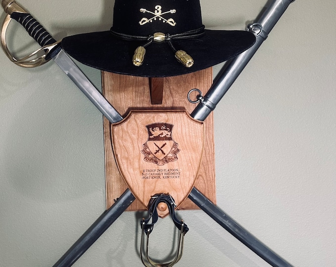 Personalized Cavalry Stetson, Saber & Spurs Wood Display Wall Plaque - Etsy