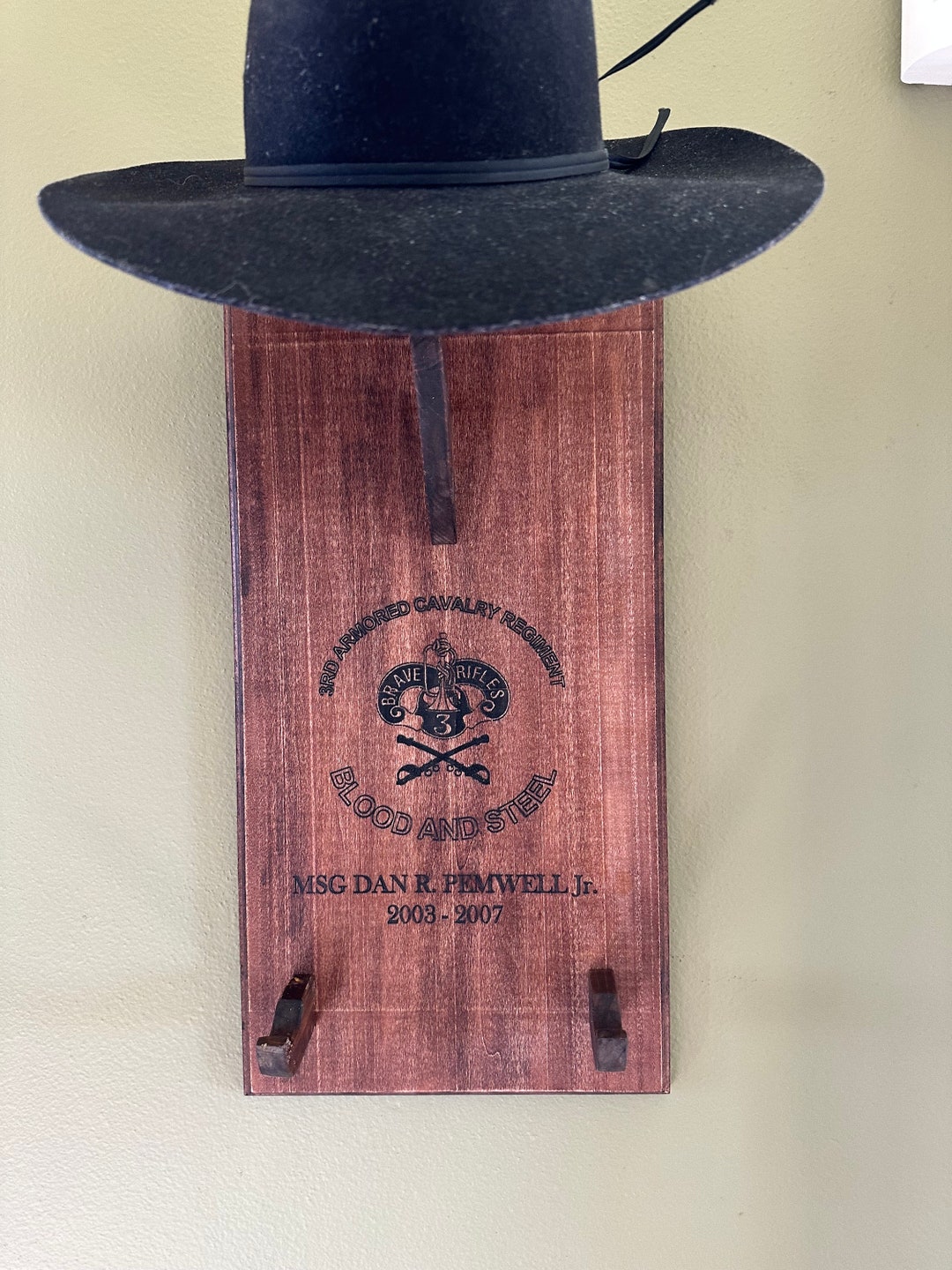 Personalized Display for Stetson. Cavalry Hat and Spurs - Etsy