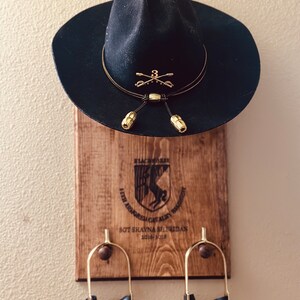 Personalized Display for Stetson. Cavalry Hat and Spurs Plaque. Cowboy ...