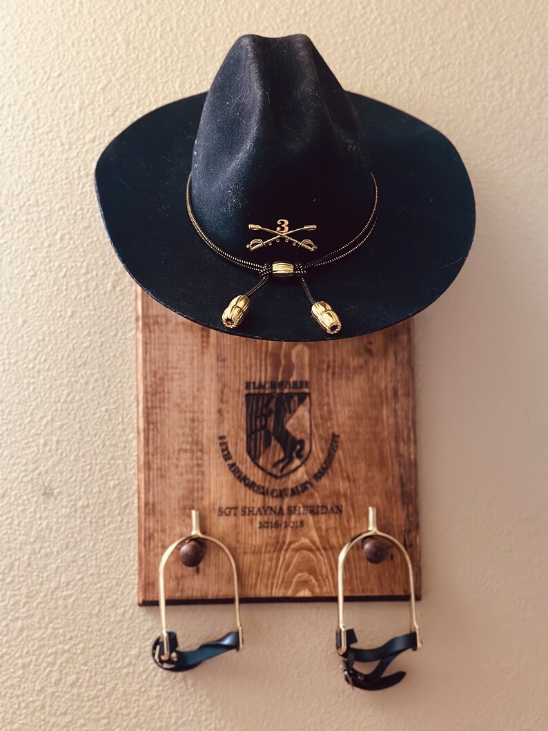 Personalized Display for Stetson. Cavalry Hat and Spurs Plaque. Cowboy ...