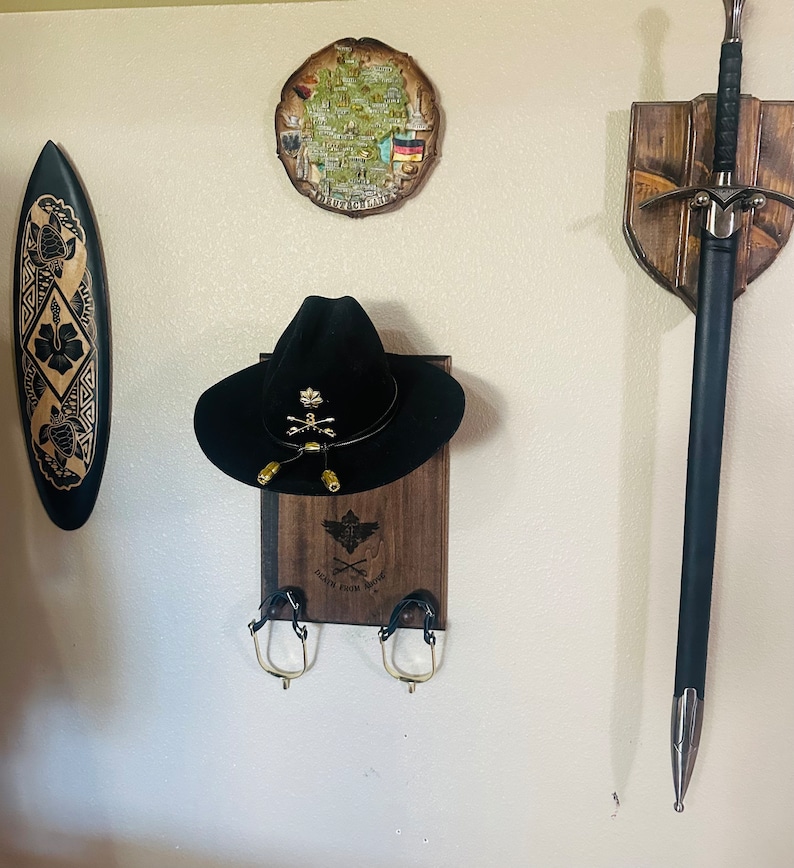 Personalized Display for Stetson. Cavalry Hat and Spurs Plaque. Cowboy ...