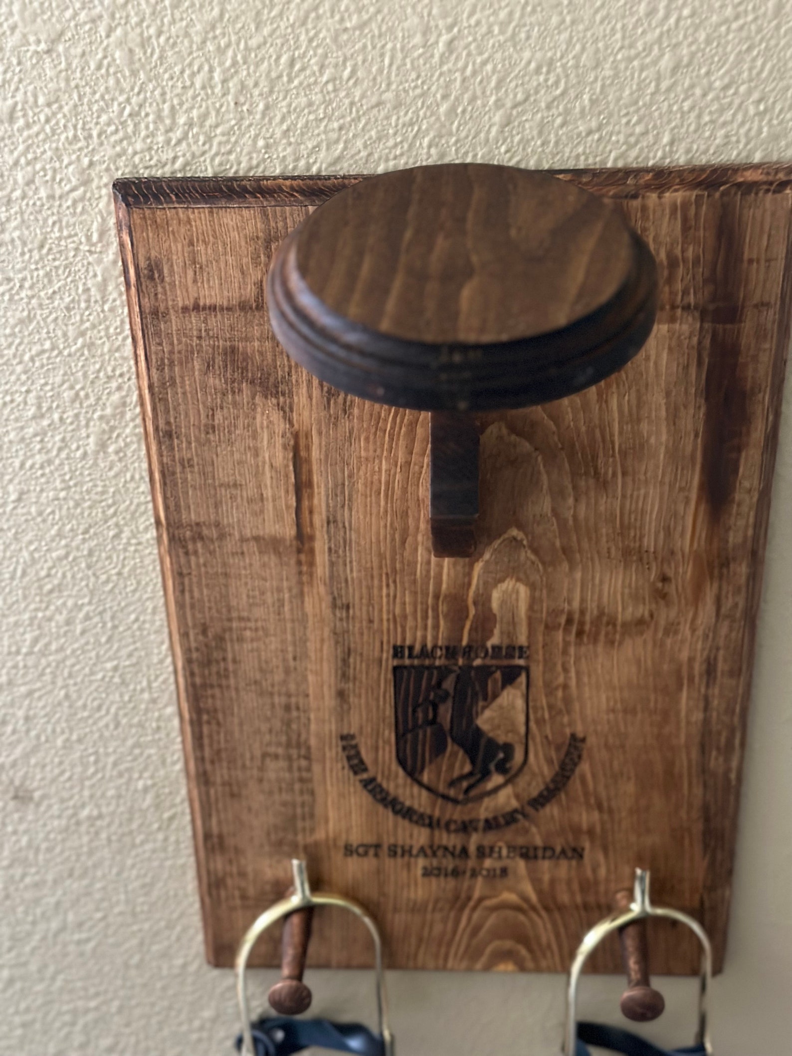 Personalized Display for Stetson. Cavalry Hat and Spurs Plaque. Cowboy ...
