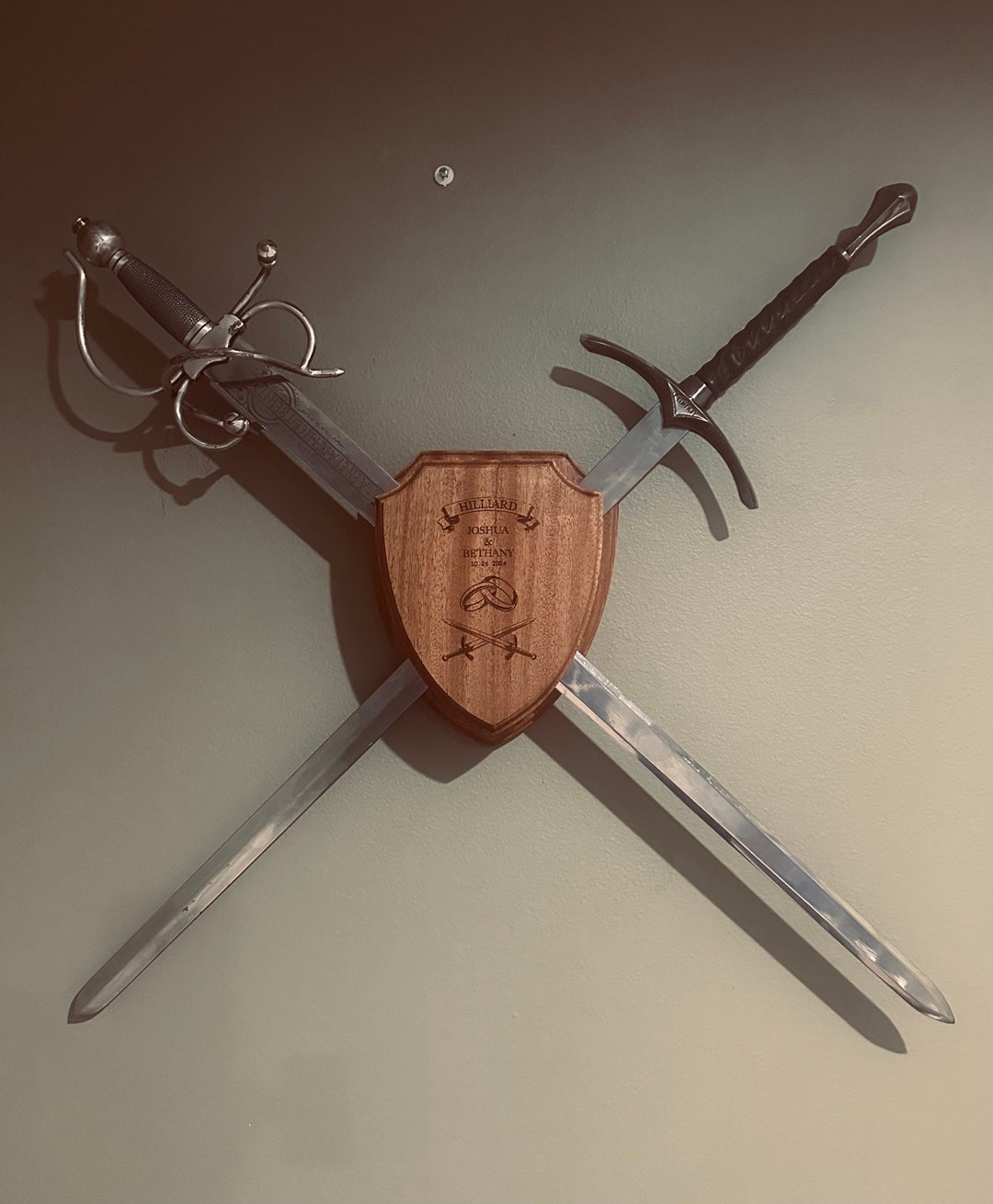 Personalized Family Crest Sword Wall Display, Custom Wedding Gift - Etsy