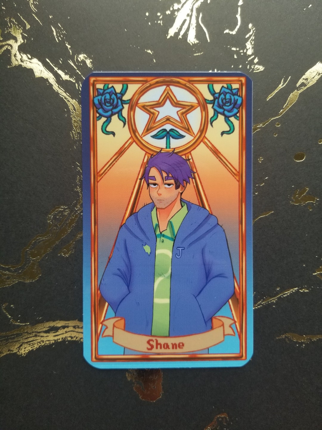 Shane Photocards W/ Blue Junimo || Stardew Valley Shane Graphic Card - Etsy