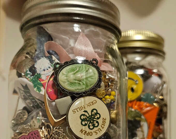 Magpie Mystery Jar | Found Object Crow Collection - Trinkets, Treasures ...