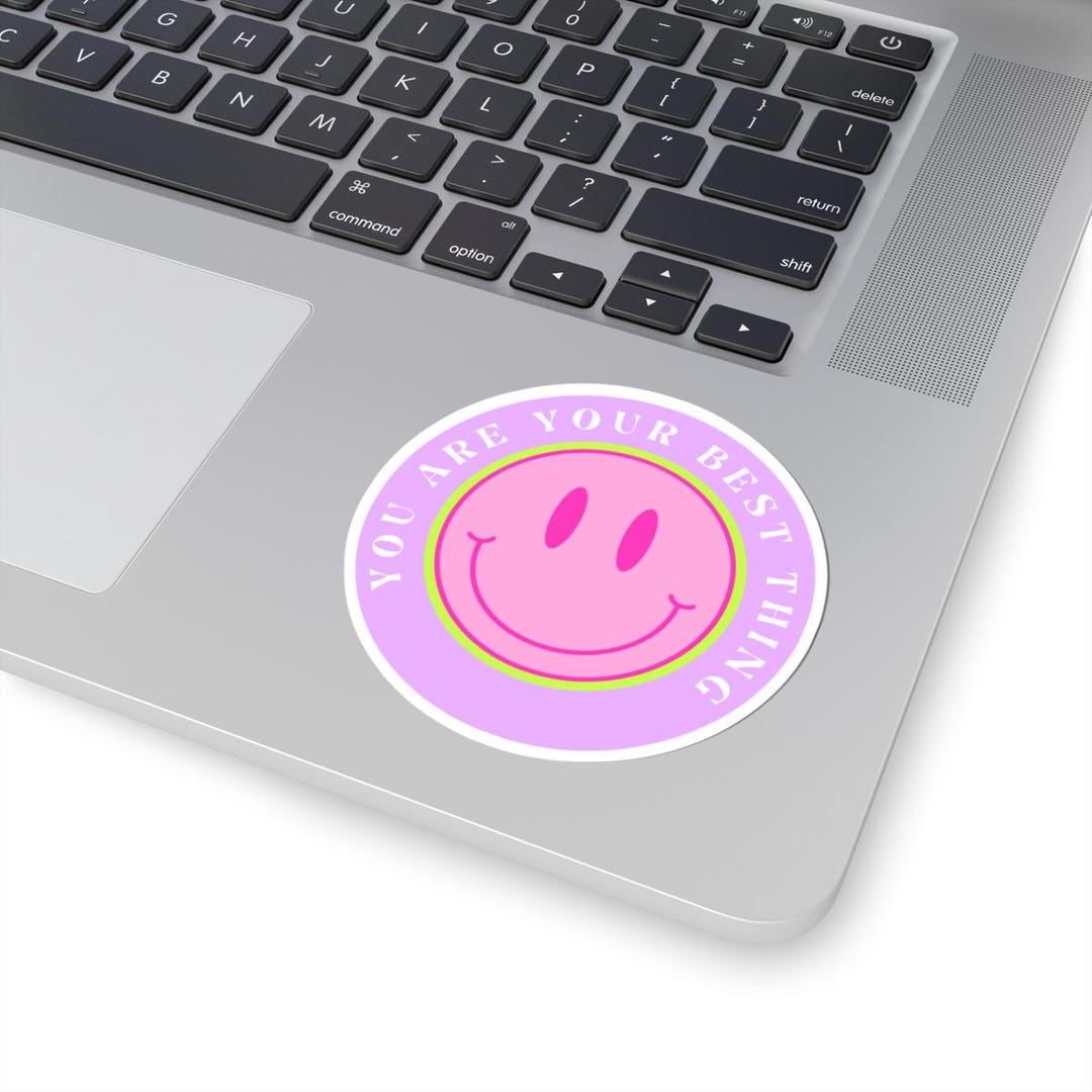Pastel Smiley Face Sticker | Positive Affirmation Vinyl Decal - Etsy