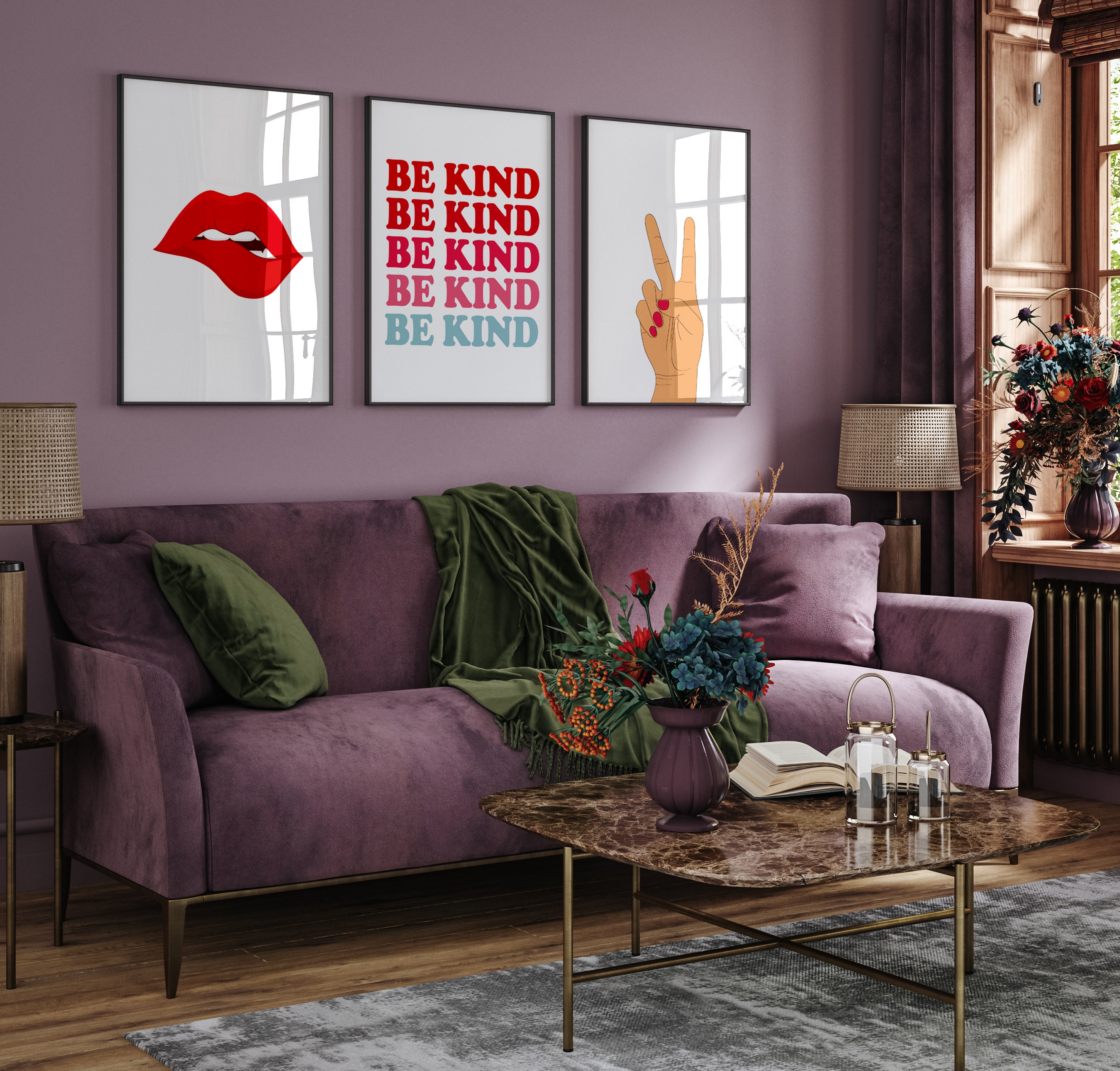 Preppy Wall Decor Set of 3, Preppy Poster, Throwback Art Prints, Retro ...