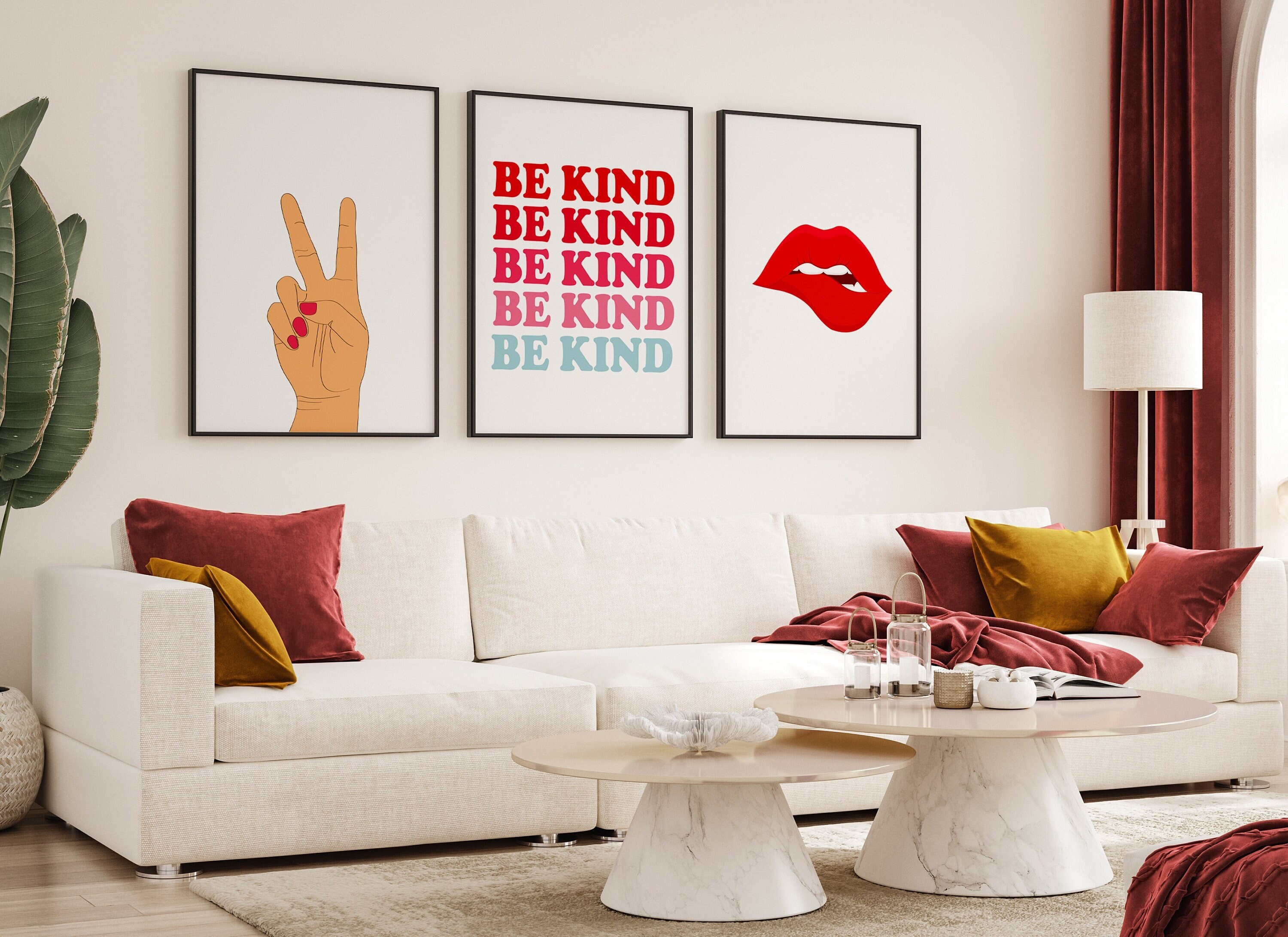 Preppy Wall Decor Set of 3, Preppy Poster, Throwback Art Prints, Retro ...