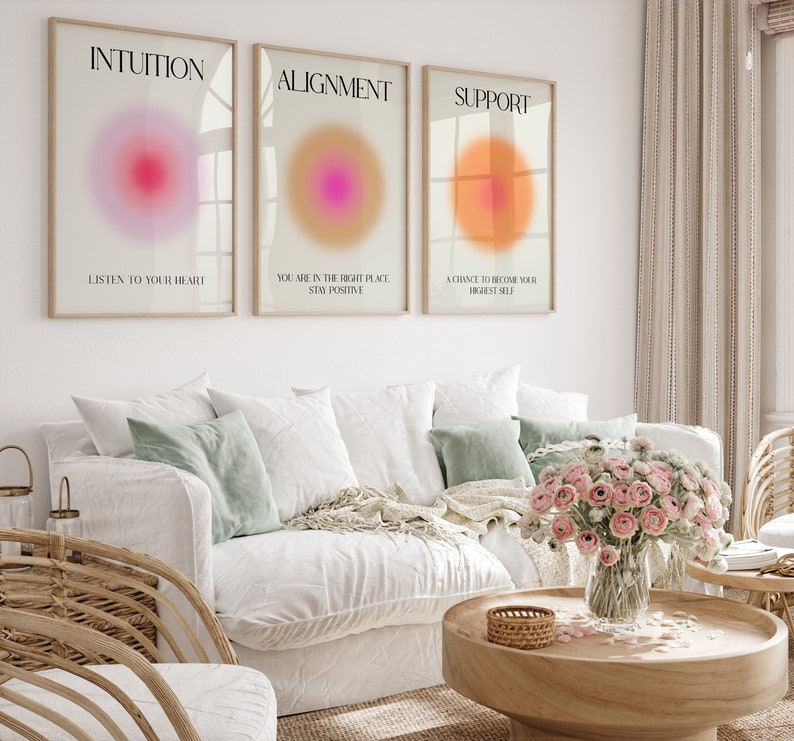 Positive Aura Posters, Colourful Aura Poster Set of 3, Spiritual Poster ...