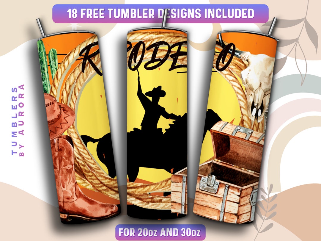 Rodeo Tumbler Wrap PNG, Cowboy 20 Oz Skinny Tumbler Sublimation Design ...