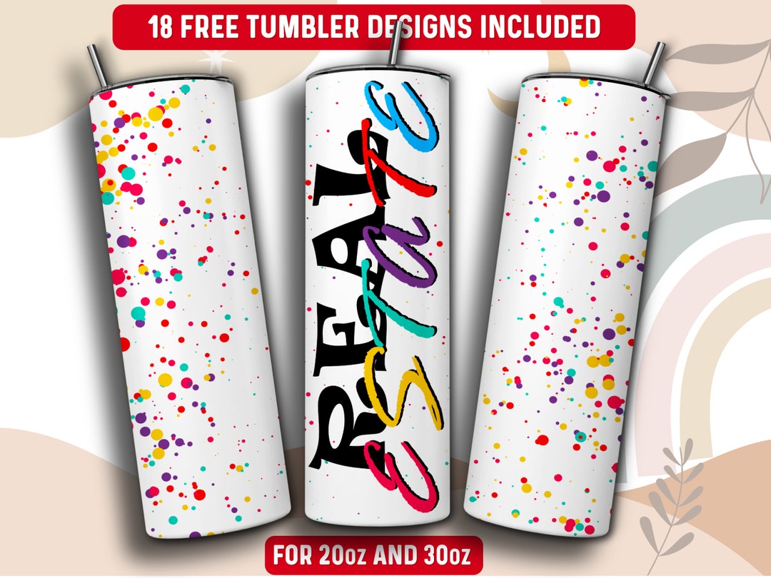 Realtor Tumbler Wrap PNG, Real Estate Agent 20 Oz Skinny Tumbler ...