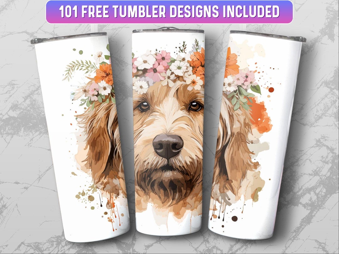 Labradoodle Tumbler Wrap PNG, 20 Oz Skinny Tumbler Wrap Sublimation ...