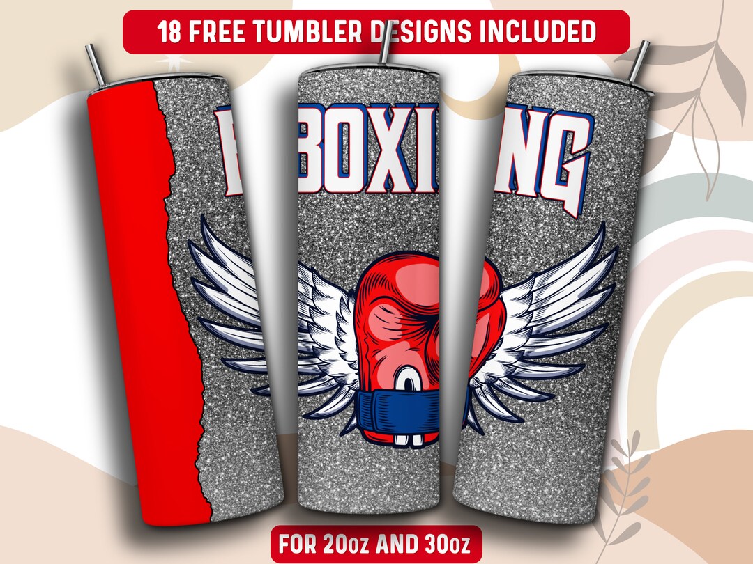 Boxing Tumbler Wrap PNG, 20 Oz Skinny Tumbler Sublimation Design ...