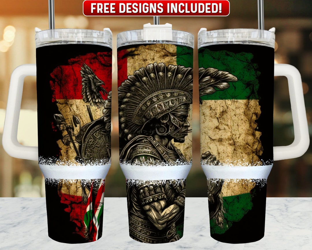 Mexican Aztec 40oz Tumbler Wrap PNG Design, Mexico 40oz Quencher ...