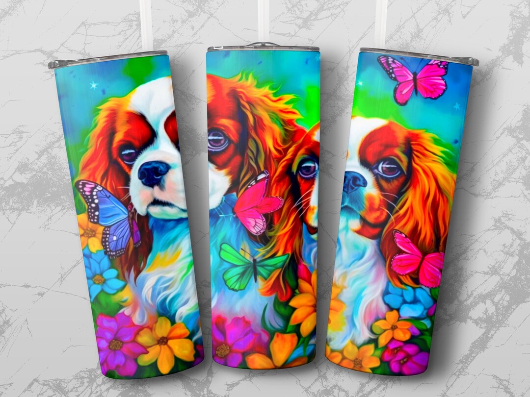 Cavalier King Tumbler Wrap PNG, 20 Oz Skinny Tumbler Wrap Sublimation ...