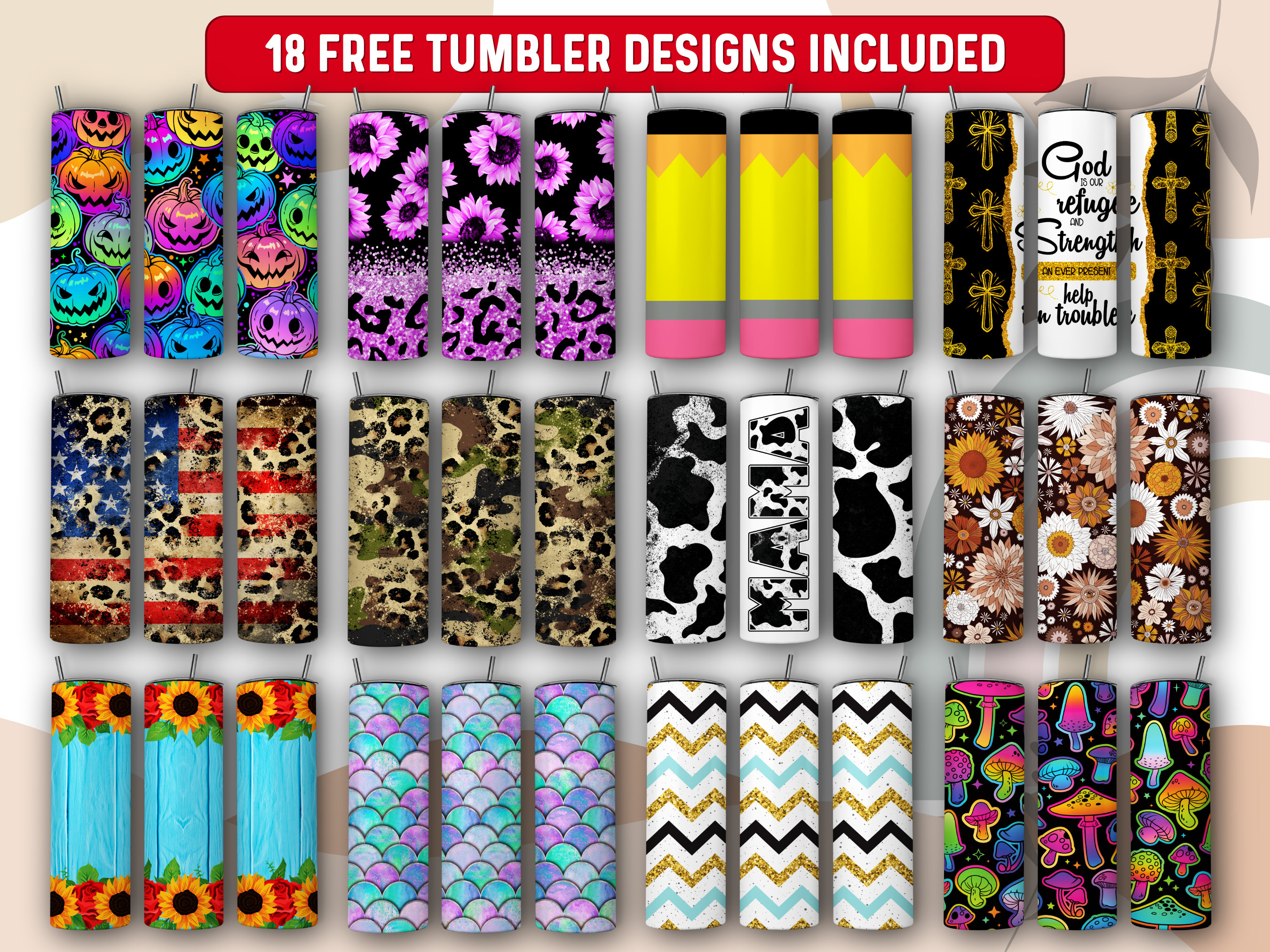 Pizza Tumbler Wrap PNG Yellow 20 Oz Skinny Tumbler - Etsy