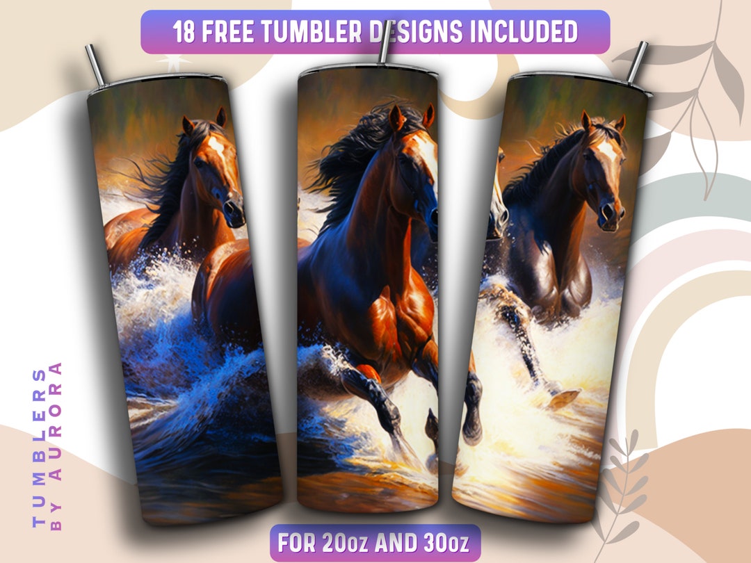 Horse Tumbler Wrap PNG, Horse Girl 20 oz Diseño de sublimación de vaso ...