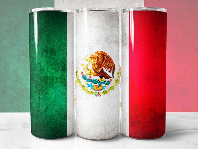 Mexico Tumbler Wrap PNG, Mexican Flag 20 Oz Skinny Tumbler Wrap ...