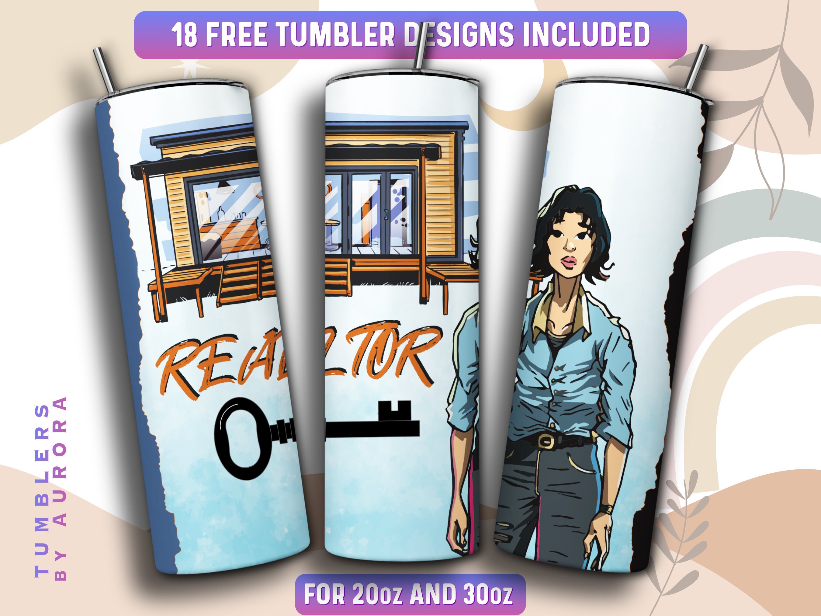 Realtor Tumbler Wrap PNG Real Estate Agent 20 Oz Skinny - Etsy