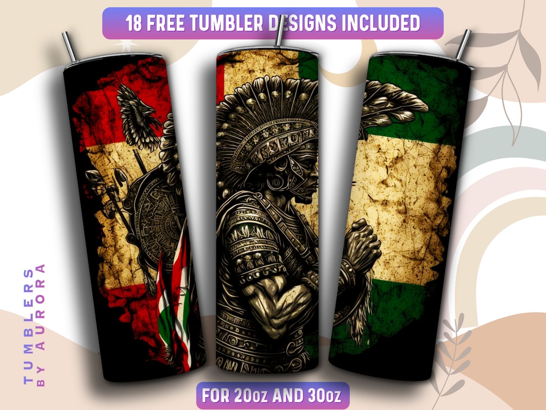 Mexican Tumbler Wrap PNG, Aztec 20 Oz Skinny Tumbler Sublimation Design ...