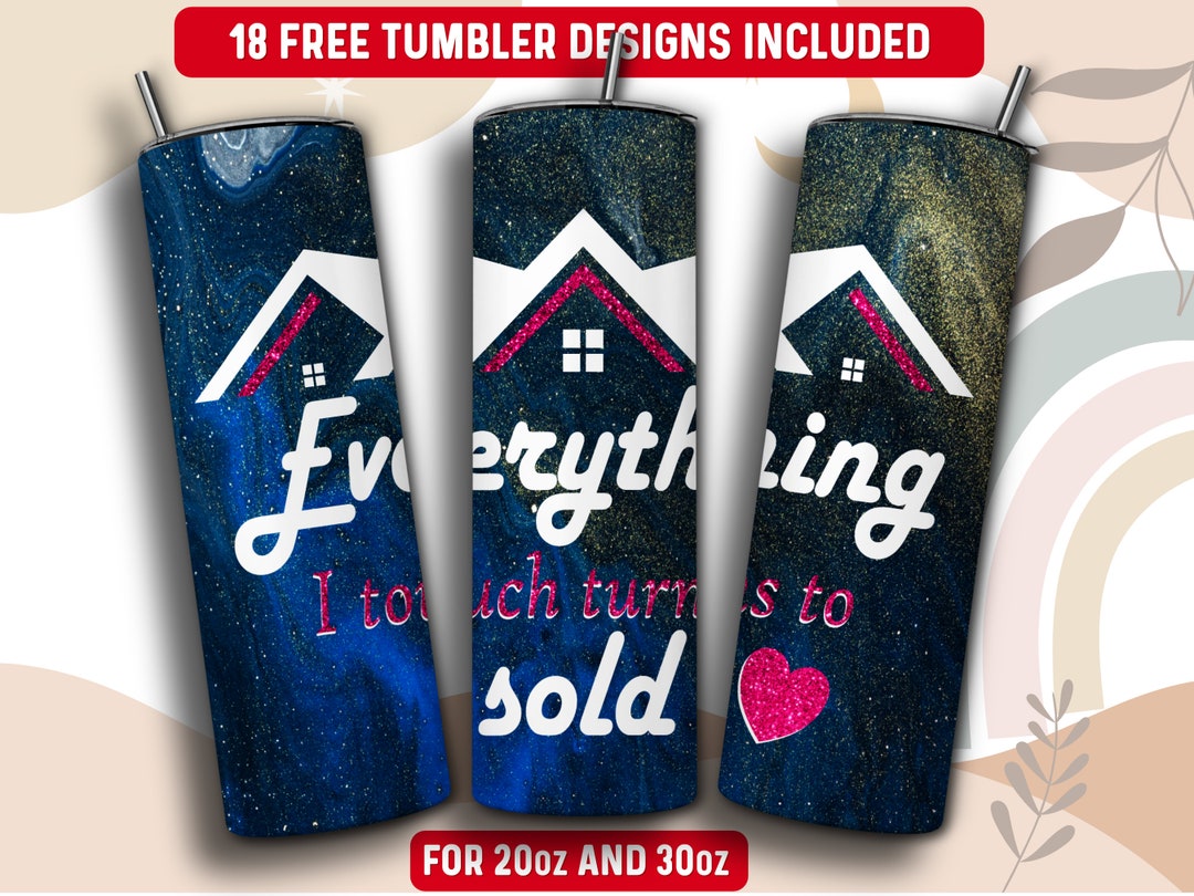 Realtor Tumbler Wrap PNG, Real Estate Agent 20 Oz Skinny Tumbler ...