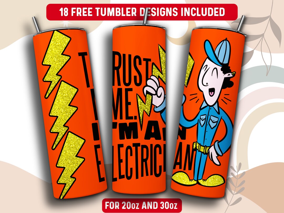 Electrician Tumbler Wrap PNG, Electrician 20 Oz Skinny Tumbler ...