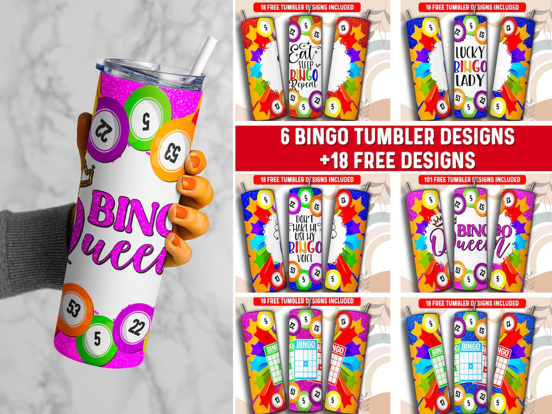 Bingo Tumbler Wrap Bundle PNG, Bingo Bundle 20 Oz Skinny Tumbler ...
