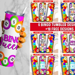 Bingo Tumbler Wrap Bundle PNG, Bingo Bundle 20 Oz Skinny Tumbler ...