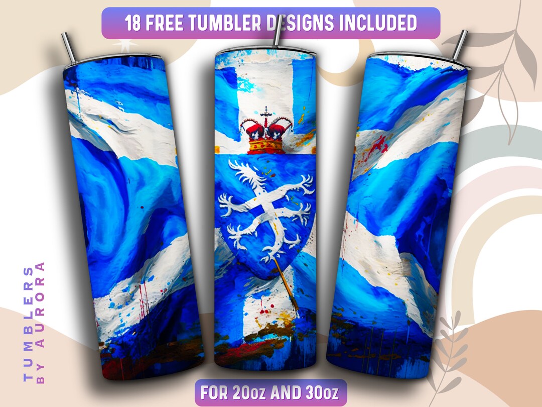 Scotland Tumbler Wrap PNG, Scotland 20 Oz Skinny Tumbler Sublimation ...