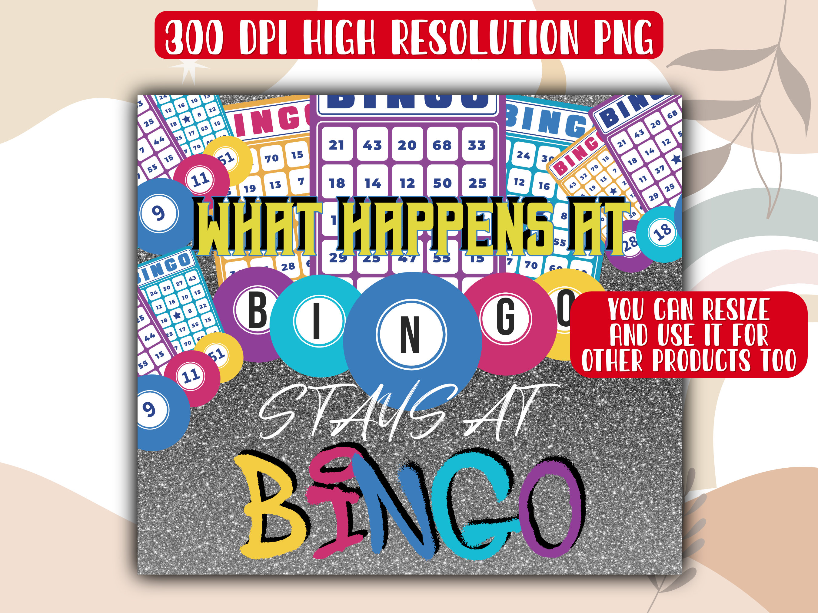 Bingo Tumbler Wrap PNG, Bingo 20 Oz Skinny Tumbler Sublimation Design ...