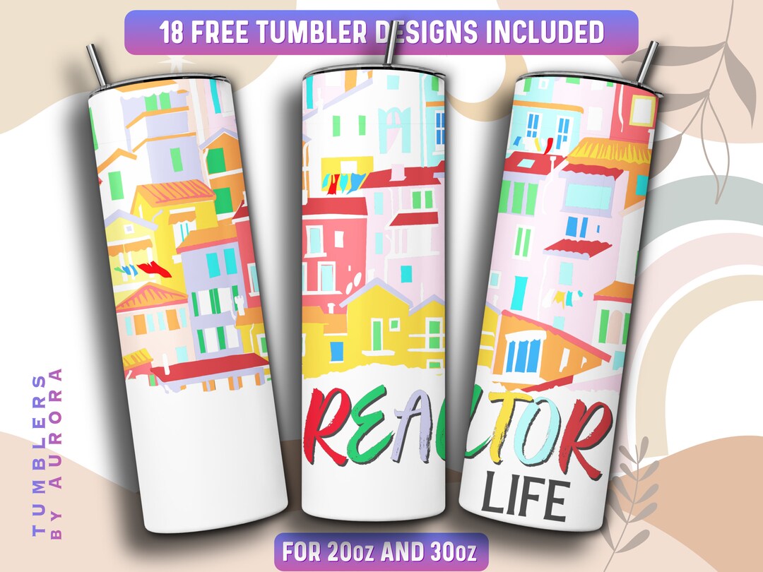 Realtor Tumbler Wrap PNG, Real Estate Agent 20 Oz Skinny Tumbler ...