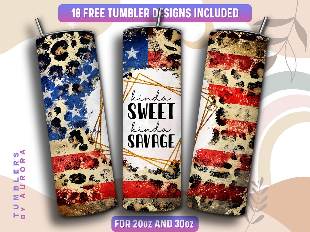 Kinda Sweet Kinda Savage Tumbler Wrap PNG, 20 Oz Skinny Tumbler ...