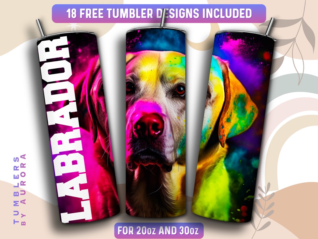 Labrador Tumbler Wrap PNG, Dog 20 Oz Skinny Tumbler Sublimation Design ...