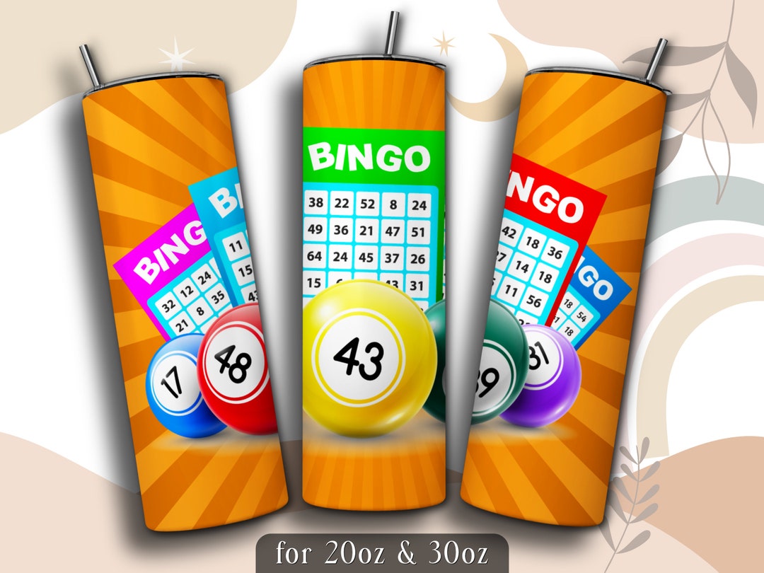 Bingo Tumbler Wrap PNG, Bingo 20 Oz Skinny Tumbler Sublimation Design ...