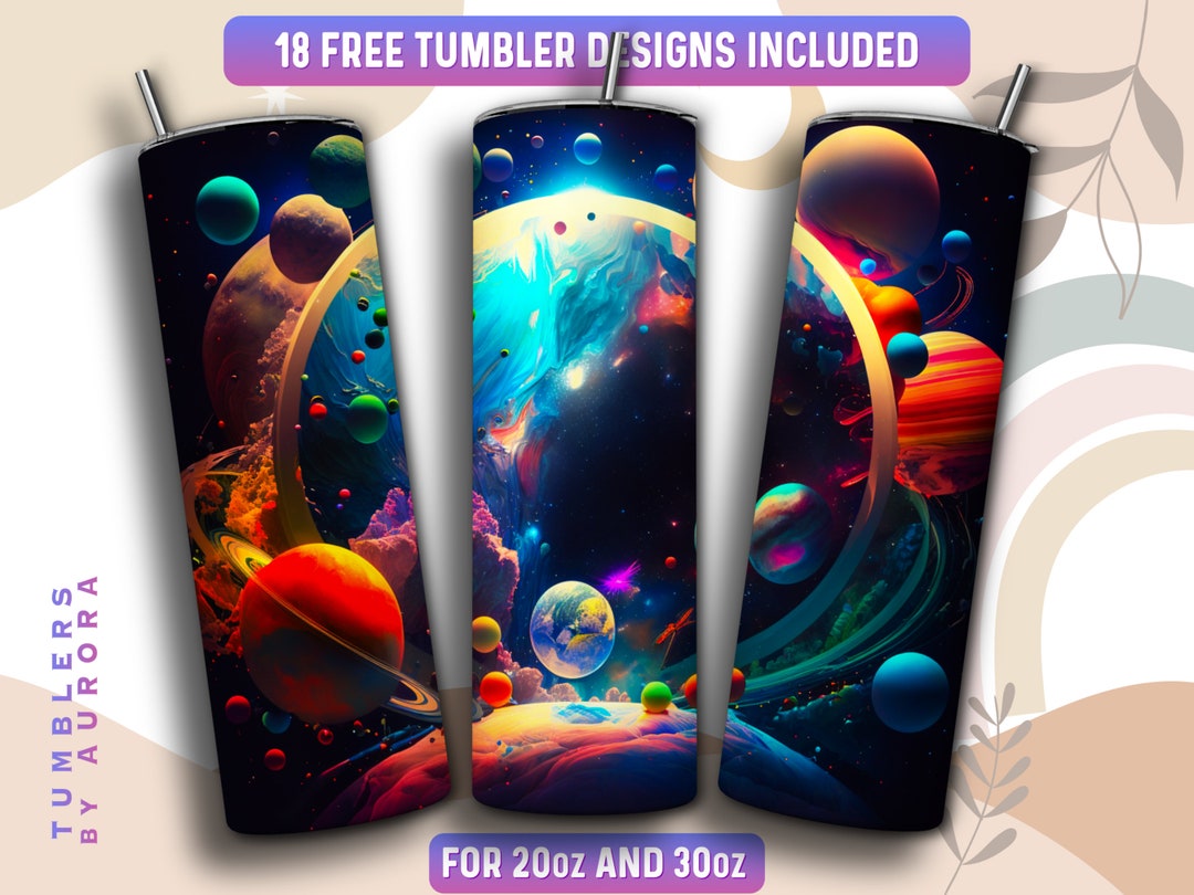 Planets Tumbler Wrap PNG, Galaxy 20 Oz Skinny Tumbler Sublimation ...