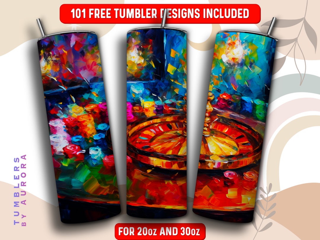 Roulette Tumbler Wrap PNG, Casino 20 Oz Skinny Tumbler Sublimation ...