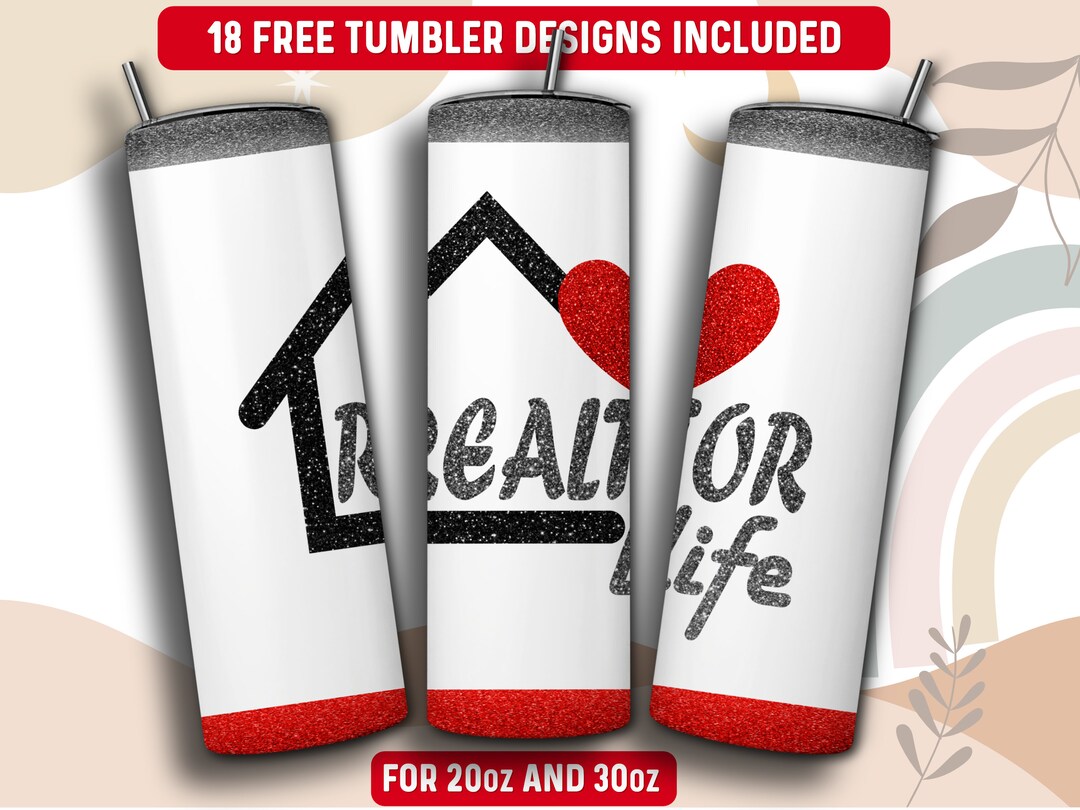 Realtor Tumbler Wrap PNG, Real Estate Agent 20 Oz Skinny Tumbler ...