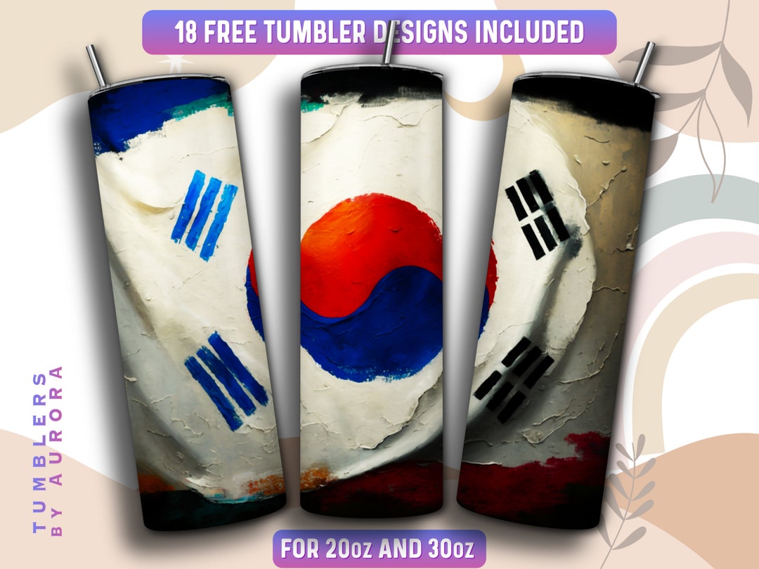 South Korea Tumbler Wrap PNG, South Korea 20 Oz Skinny Tumbler ...